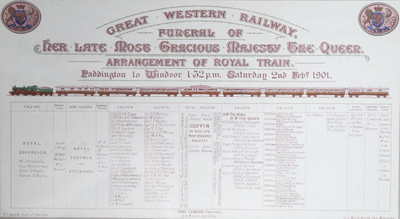 GWR QUEEN VICTORIA FUNERAL PROCESSION PRINTED ITINERARY. Art - Other ...