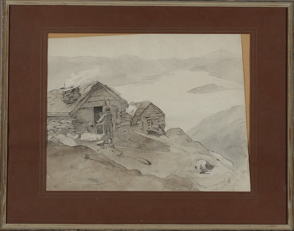 OIDENTIFIERAD KONSTNÄR. "Sandvigdal", mixed media, signed Holger Roel ...