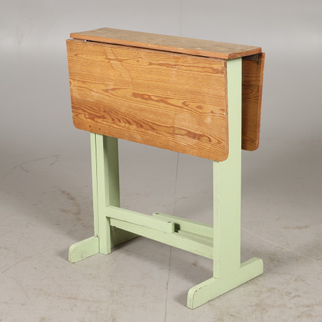 TABLE WITH FLAPS, fur with green painted base, mid-20th century ...