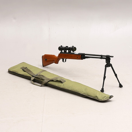 AIR RIFLE with BINOCULAR SIGHT and leg stand, China, 1900s/2000s ...