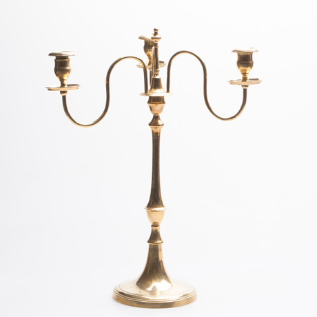 KANDELABER, mässing, med 3 st ljusmanschetter, 1900-tal. Belysning ...