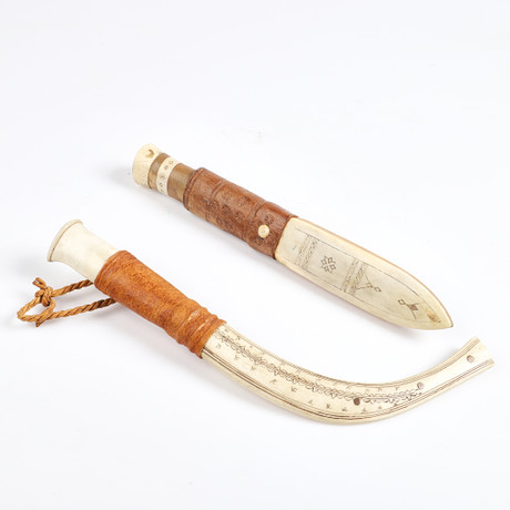 KNIVES, 2 pieces, Sami works. Weapons & Militaria - Edged weapons ...