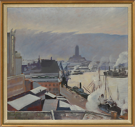 I EKMAN. Oil on Board. Signed and dated 39. Art - Paintings - Auctionet