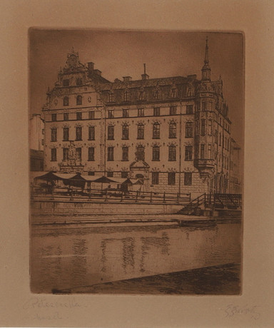 ERIK ENROTH. "Petersen house", etching, signed E. Enroth. Art ...