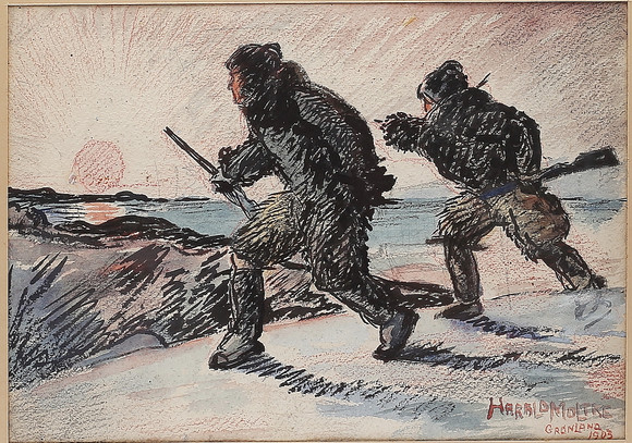 HARALD MOLTKE. "Grønland 1903", blandteknik, signerad. Konst - Måleri ...