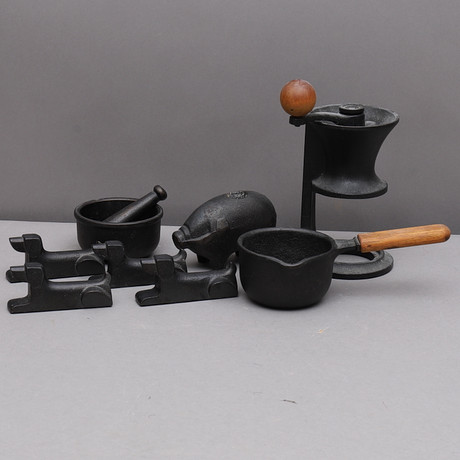 CAST IRON OBJECTS, 8 pcs., i.a. Gunnar Cyrén for Gense, Gunilla ...