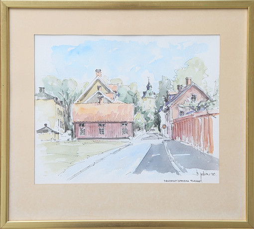 BERT ZEDRÉN. WATERCOLOR "KRUSENSTIERNSKA PLANKET" Kalmar, signed and ...