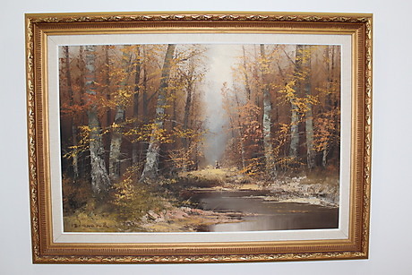 OKÄND KONSTNÄR. Autumn landscape. signed Bernauer. Art - Paintings ...