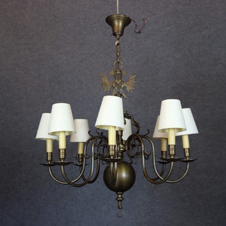 MALMKRONA, electric, eight-armed, baroque style, first half of the 20th ...