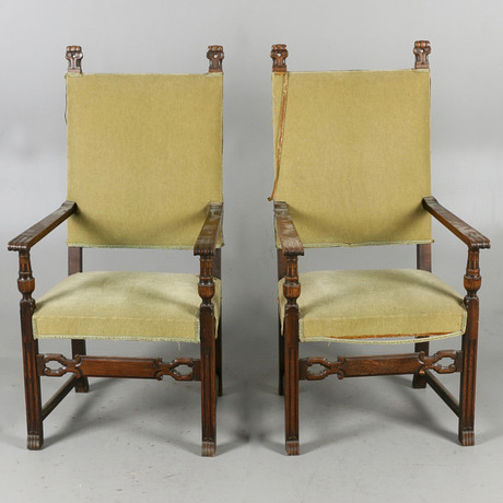 KARMSTOLAR, ett par, barockstil, 1900-tal. Möbler - Fåtöljer & Stolar ...