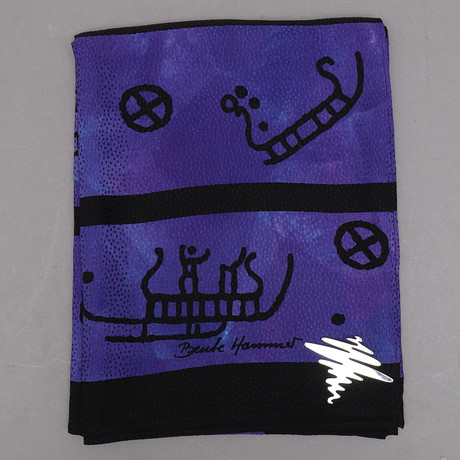 BENTE HAMMER. brosch & scarf, silver & silke, samtida, Danmark. Övrigt ...
