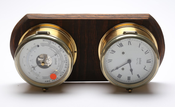 SKEPPSUR OCH BAROMETER, mässing, Stockburger, Royal Navy. Samlarföremål ...
