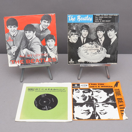 SINGLAR/EP-SKIVOR, 4 st, The Beatles. Övrigt - Övrigt - Auctionet
