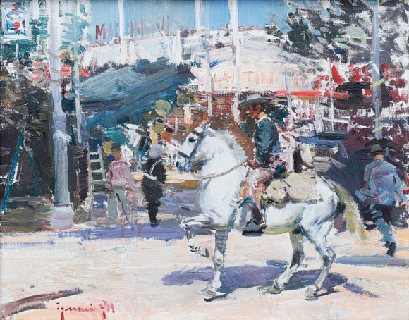 IGNACIO GIL SALA. Andalusian fair. Art - Paintings - Auctionet
