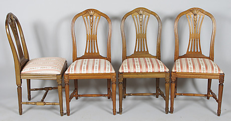 STOLAR, 4 stycken, "Axet", gustaviansk stil. Möbler - Fåtöljer & Stolar ...