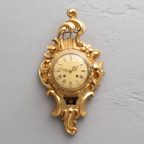 WALL PENDULUM, gilded, rococo style. Clocks & Watches - Wall Clocks ...