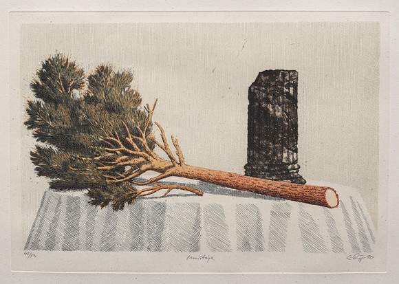 ESA RIIPPA (1947 - ). "Mustoja". color etching no. 43/50, signed and ...
