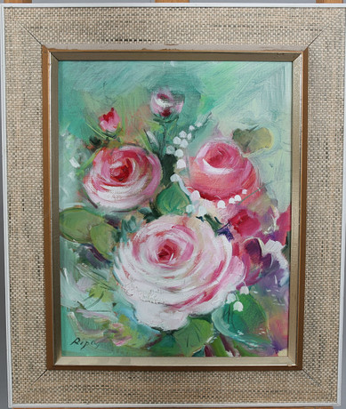 HANS RIPA. Oil on canvas, Still life with flowers, signed Ripa. Art ...