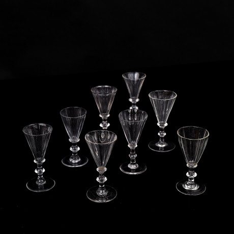 SNAP GLASS, so-called umbrella glass, 8 pieces, middle/second half of ...