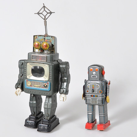 ROBOT, 2 PCS, TELEVISION ROBOT ALPS, AND SPACEMAN SY JAPAN. Toys ...