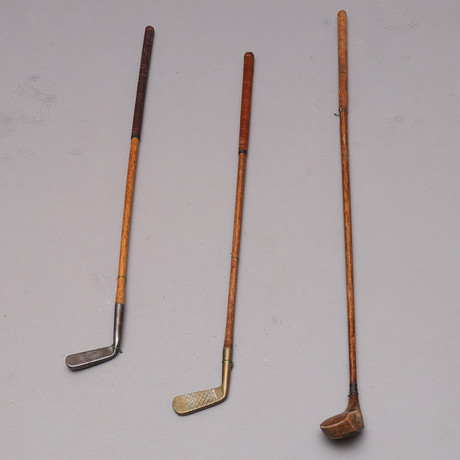 GOLF CLUBS, 3 each, Robert Forgan of St. Andrews putt approx. 1890 ...