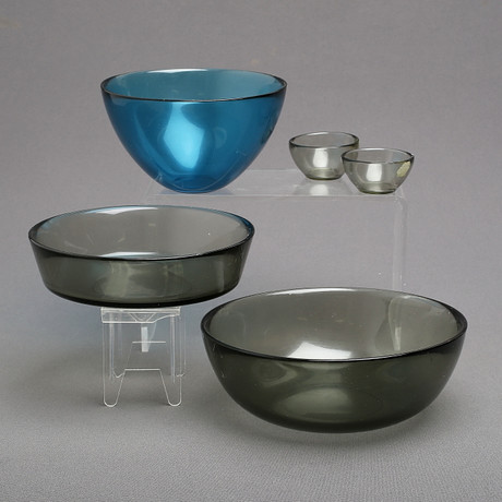 SVEN PALMQVIST. Skålar, 5 st, glas, "Fuga", Orrefors. Glas - Serviser ...