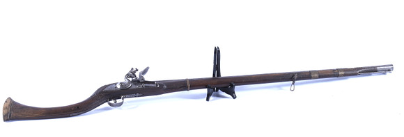FLINT LOCK RIFLE, Musket, so-called "Axe Butt Musket", first half of ...