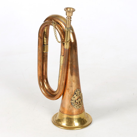 HUNTING HORN, brass, copper, 1900s. Collectables - Musical instruments ...