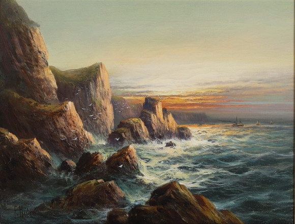 FRANK HIDER 1861-1933 BRITISH. THE LIZARD, A ROCK BOUND COAST. Art ...