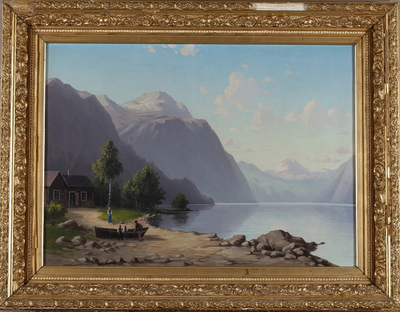 CARL JOHAN GRANBERG. Fjord landscape, oil on canvas, signed and dated ...