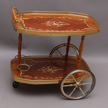 SERVING TROLLEY, with lattice edge, later half of the 20th century ...