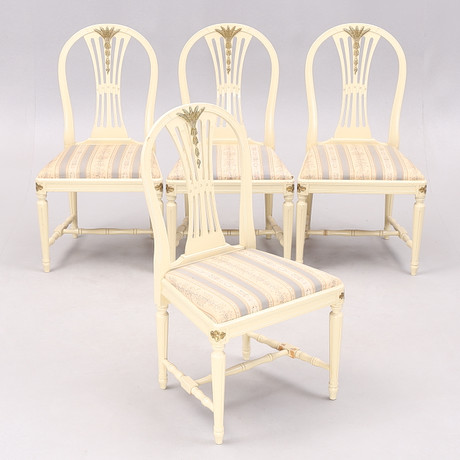 STOLAR, 4 st, gustaviansk stil, "Axet". Möbler - Fåtöljer & Stolar ...