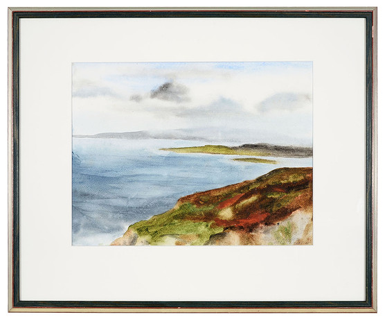 Marianne Liedtke Kust Nära Donegal I Irland Akvarell På Papper