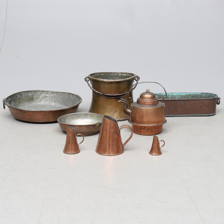 COPPER OBJECTS, 8 pcs, 19th/20th century. Silver & Metals - Pewter ...