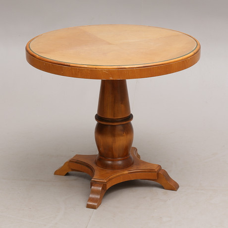 PILLAR TABLE with glass top, mid-20th century. Furniture - Tables ...