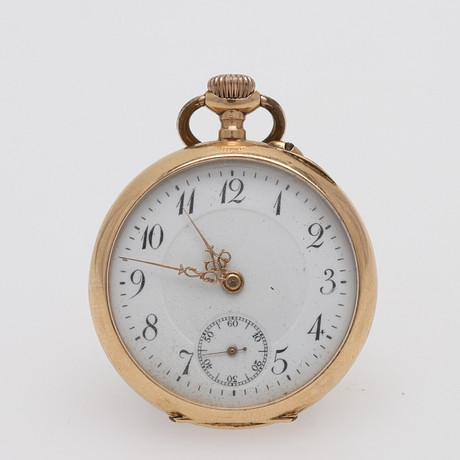 WOMEN'S POCKET WATCH, 18k gold, crown function with separate second ...