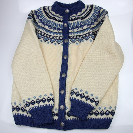 LUSEKOFTA, dam, handstickad, ull, stl ca 38. Vintagekläder ...