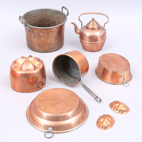 COPPER OBJECTS, 8 pcs, 19th/20th century. Silver & Metals - Pewter ...
