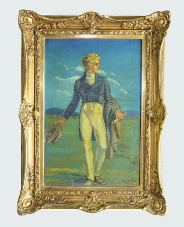 BROR HILLGREN. oil on canvas, "Fair-haired youth with degrees in one ...
