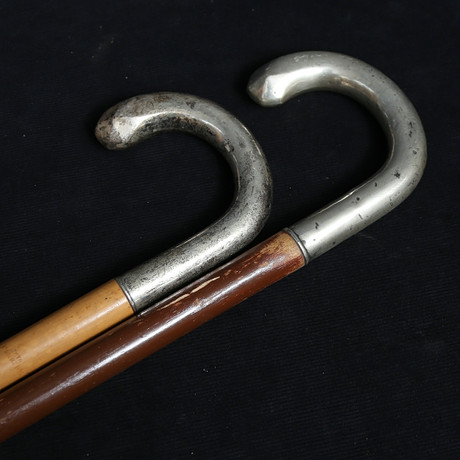CANES, 2 pcs with silver crutch, 1900s. Silver & Metals - Silver ...