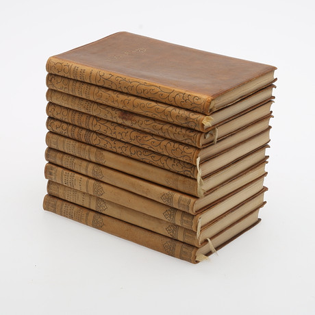BÖCKER, 10 st, skinnband, Johan Ludvig Runeberg, Esaias Tegner. Böcker ...