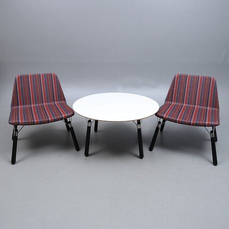 ALEXANDER LERVIK. Fåtöljer samt soffbord, 3 delar, "Nest", Johanson ...