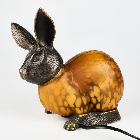 TABLE LAMP, rabbit metal/glass. Lighting & Lamps - Table Lamps - Auctionet