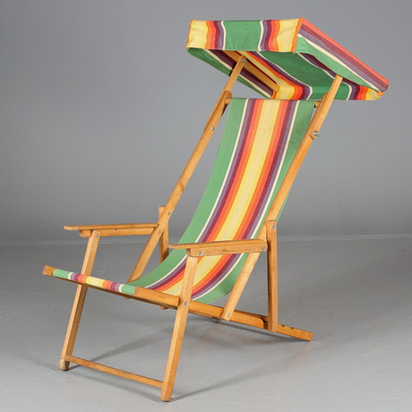 SOLSTOL, trä/tyg, med tak, 1900-talets mitt. Möbler - Fåtöljer & Stolar ...