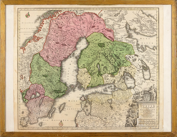 SVERIGEKARTA, 1700-tal. Böcker, Kartor & Handskrifter - Auctionet