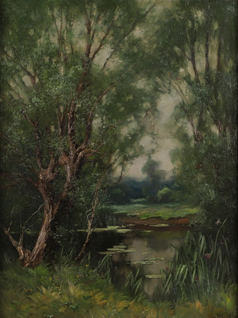 ALEXANDER MACLEAN. "The meadow pool", olja på duk, signerad Alex ...