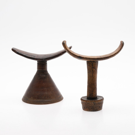 HEADREST, 2 PCS, Oromo, Ethiopia, and Somalia, carved wood, 18/1900s ...
