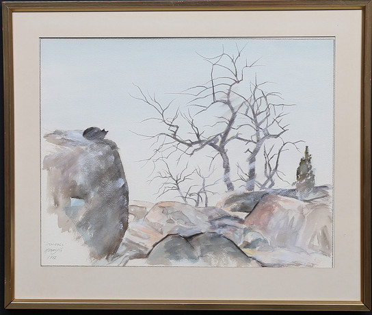 HENRY GUSTAFSSON. "Stenhage". Akvarell, signerad och daterad 1982 ...