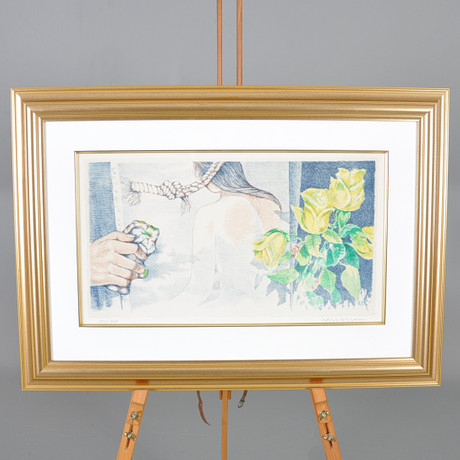 AXEL OLSON. Color lithograph "painter's hand" signed and numbered. Art ...