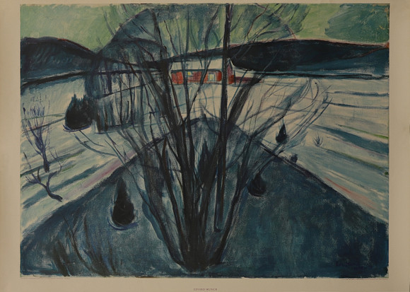 EDVARD MUNCH (1863 - 1944). Vinternatt, litografiskt tryck nr 829/1000 ...